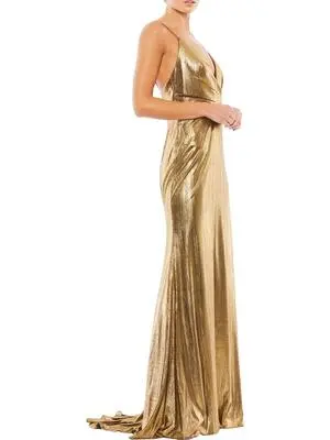 Mac Duggal Metallic Mermaid Gown - Bronze