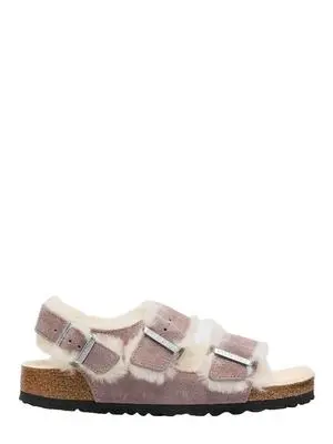 BIRKENSTOCK Arizona Chunky Leather Platform Sandals Light Purple