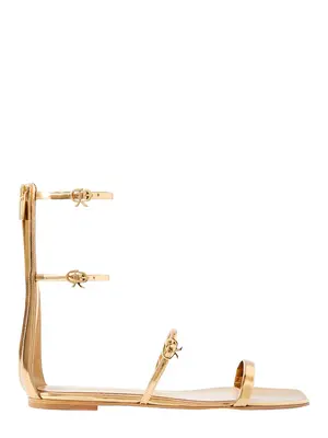 GIANVITO ROSSI Metallic Leather Sandals Neutral