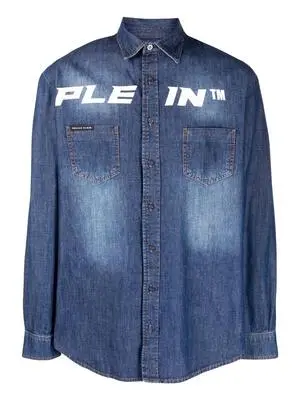 Philipp Plein Logo Denim Shirt - Blue