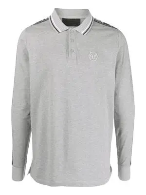 Philipp Plein Logo Embroidered Polo Shirt - Grey