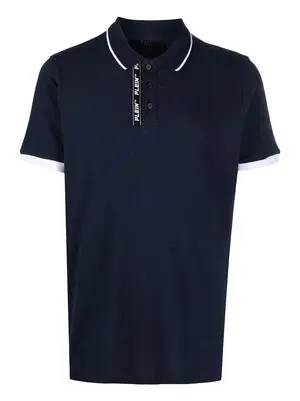 Philipp Plein Logo-tape Detail Polo Shirt - Blue