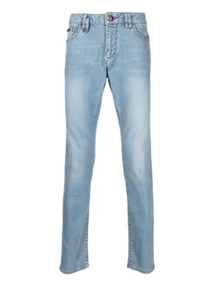 Philipp Plein Logo Slim-fit Jeans - Blue