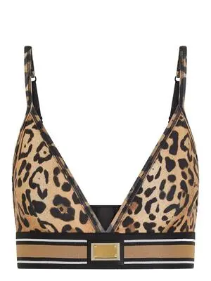 Dolce & Gabbana Leopard-print Bralette Top - Brown