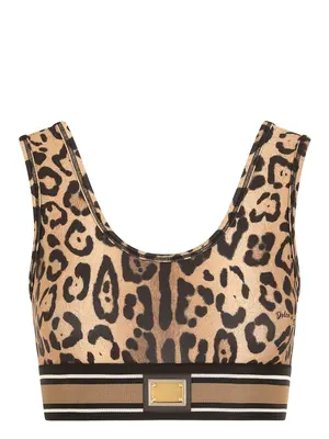 Dolce & Gabbana Leopard-print Crop Top - Brown