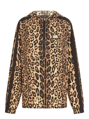 Dolce & Gabbana Leopard-print Hooded Jacket - Brown