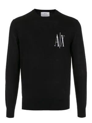 Armani Exchange Logo-print Wool Jumper - Black