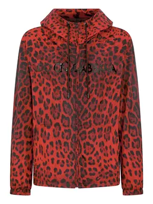 Dolce & Gabbana Leopard-print Hooded Jacket - Red