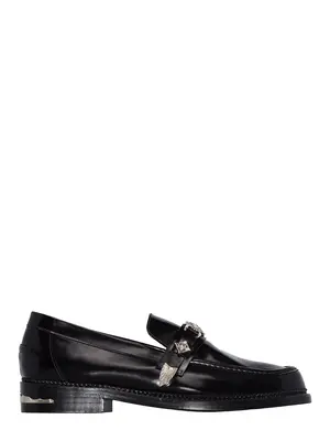 TOGA VIRILIS Buckled Strap Loafers - Black