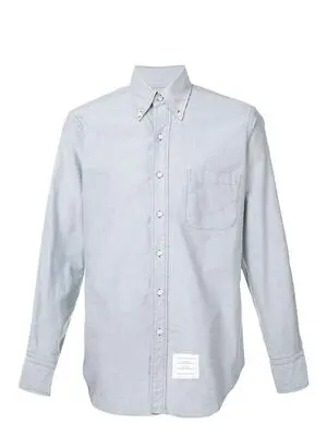 Thom Browne Grosgrain Placket Oxford Shirt Blue