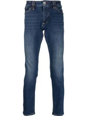 Philipp Plein Mid-rise Slim-cut Jeans - Blue