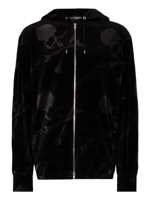 MASTERMIND WORLD Skull-Print Velvet Track Jacket