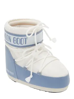 Moon Boot Moon Boot® Classic Low 2 Water Repellent Nylon Boot Elephant Grey/white