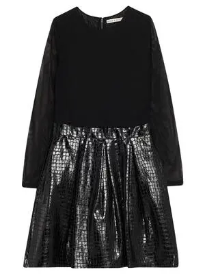 Alice + Olivia Chara Vegan-leather Party Dress - Black