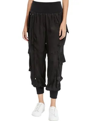 Cinq À Sept Cinq A Sept Harmony Satin Cargo Jogger Pants Black