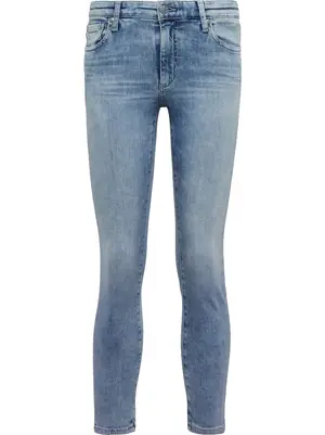 Ag Prima Crop Mid-rise Skinny Jeans - Blue