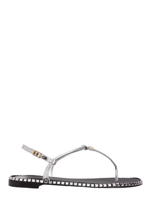 GIUSEPPE ZANOTTI Bellatriks Leather Sandals - Silver