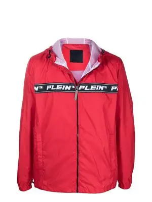 Philipp Plein Logo-tape Hooded Windbreaker - Red
