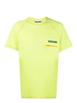 Moschino Logo-patch Cotton T-shirt - Green