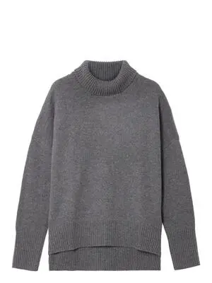 LISA YANG Heidi Cashmere Turtleneck Sweater Gray