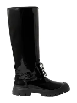 ROGER VIVIER Walky Viv Patent-leather Knee Boots - Black
