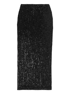 TOM FORD Sequined Tulle Maxi Skirt Black