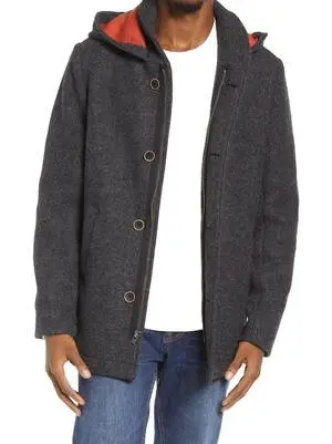 THE NORMAL BRAND Balboa City Hooded Pea Coat - Grey