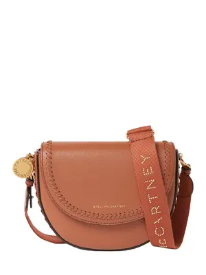 Stella McCartney Stella McCartney Frayme Medium Flap Shoulder Bag Brandy