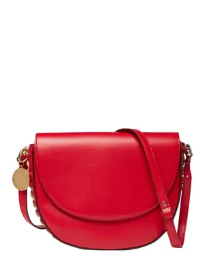 Stella McCartney Stella McCartney Frayme Medium Flap Shoulder Bag Bright Red