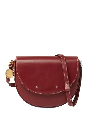 Stella McCartney Stella McCartney Frayme Medium Flap Shoulder Bag Cherry