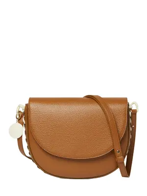 Stella McCartney Stella McCartney Frayme Medium Flap Shoulder Bag Tan