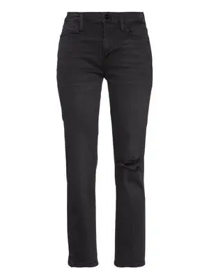 FRAME Le High Straight Cropped Jeans - Black