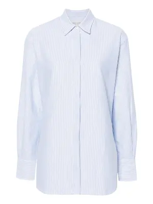GOLDEN GOOSE Striped Oxford Shirt - Blue