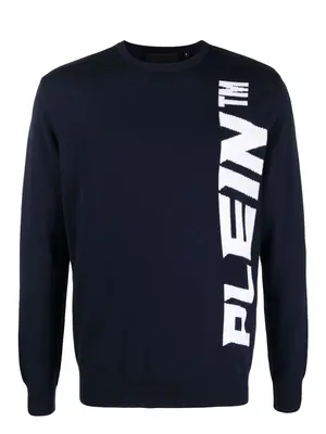 Philipp Plein Logo-print Wool Sweater - Blue