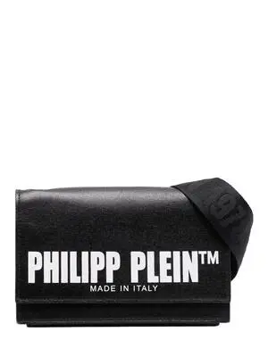 Philipp Plein Logo-print Saffiano Leather Crossbody Bag - Black