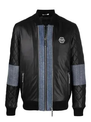 Philipp Plein Logo Bomber Jacket - Black