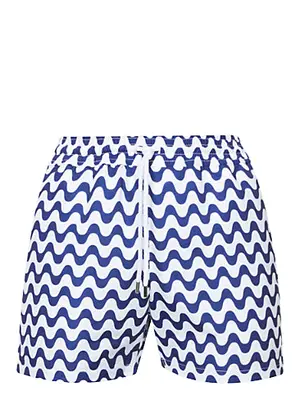 Frescobol Carioca Graphic-print Regular-fit Swim Shorts - Navy