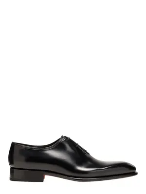 Santoni Leather Dress Oxfords - Dark Brown