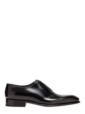 Santoni Leather Dress Oxfords - Dark Brown