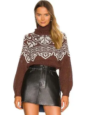 Tularosa Cayleen Fair Isle Sweater - Brown & Ivory