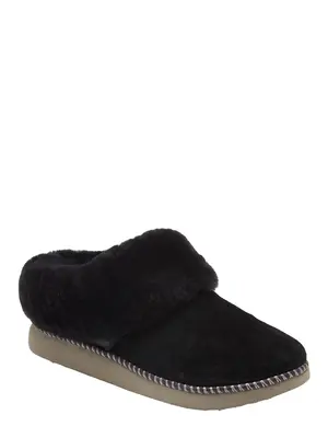 Olukai Ku'i Genuine Shearling Slipper Black/ Fog