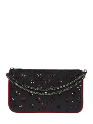 CHRISTIAN LOUBOUTIN Loubila Perforated Leather Clutch - Black