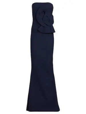 Chiara Boni La Petite Robe Hebe Strapless Ruffle Gown - Blue Notte
