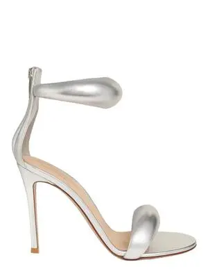 GIANVITO ROSSI Bijoux Ankle-strap Metallic Leather Stiletto Sandals - Silver