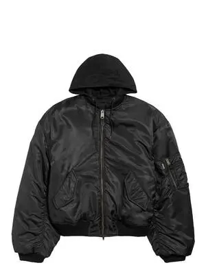 Balenciaga Hooded Bomber Jacket - Black