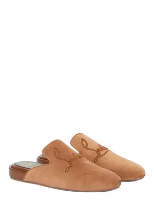 CHRISTIAN LOUBOUTIN Coolito Donna Suede Slippers - Brown