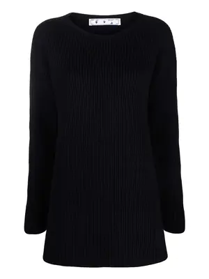 Off-White Ribbed-knit Wool Jumper - Black