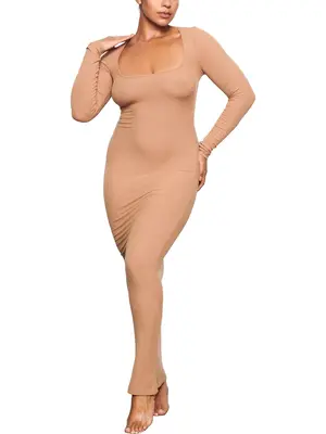 SKIMS SKIMS Soft Lounge Long Sleeve Maxi Dress Camel