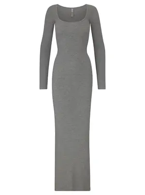 SKIMS SKIMS Soft Lounge Long Sleeve Maxi Dress Gray
