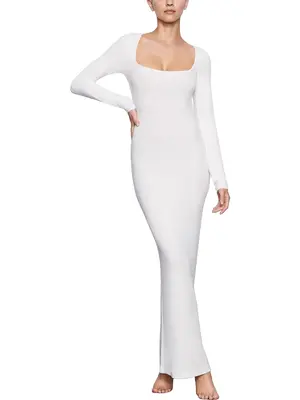 SKIMS SKIMS Soft Lounge Long Sleeve Maxi Dress Marble